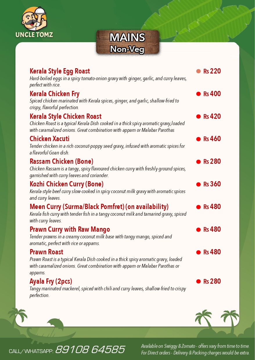 Uncle Tomz | Menu